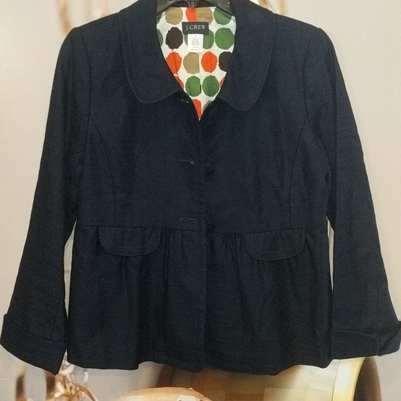 J. Crew | Jackets & Coats | Jcrew Cotton Linen Blazer Jacket Sz 8 ...